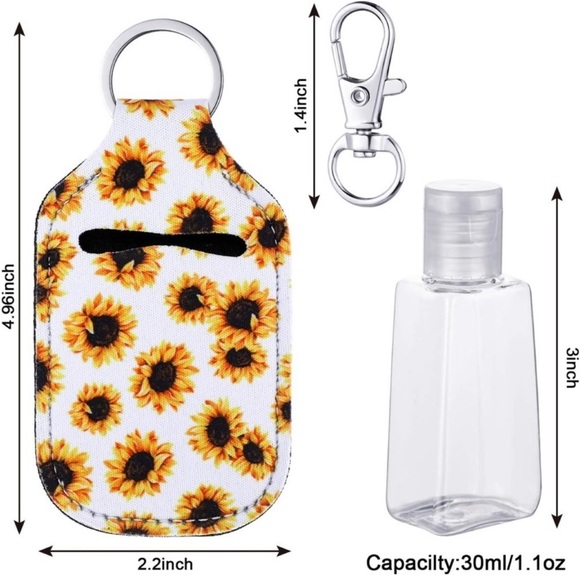 Accessories | Sunflower Print Key Chain Hand Sanitizer Holder And ...